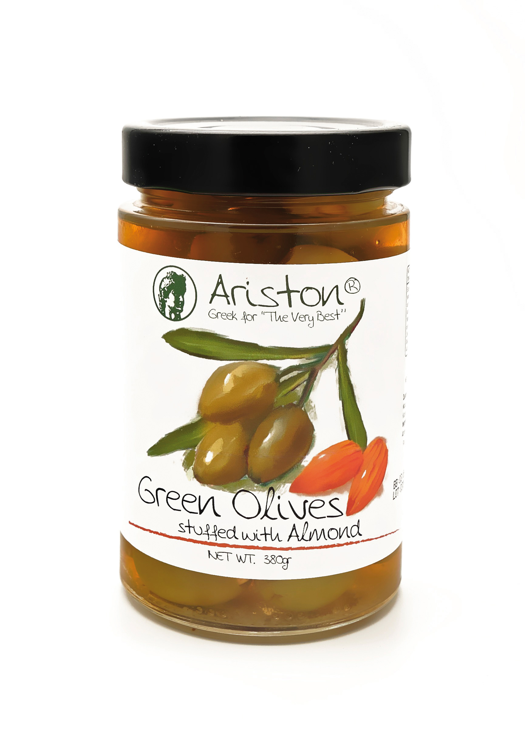 Green olives stuffed with almonds. – Ariston Specialties | Greek for ...